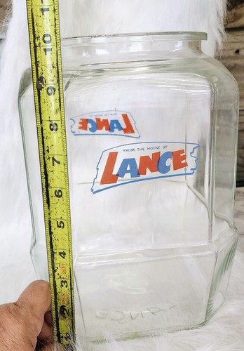 Lance Glass Octagon Cracker Cookie Jar Store Counter Display. 10 1/2 ...