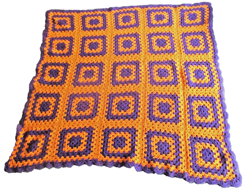 CROCHETED GRANNY SQUARE HANDMADE KNEE RUG 100 X 1O0cm | eBay Australia