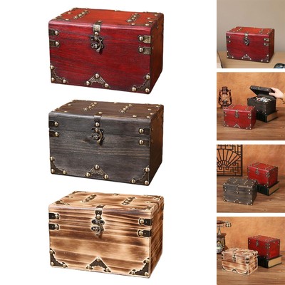 Retro Design Storage Box Jewelry Organizer Case Wooden Carved Vintage ...