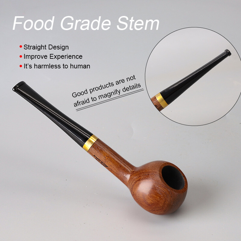 Handmade Wooden Smoking Pipe Tomato Shape 3mm Filter Straight Stem ...