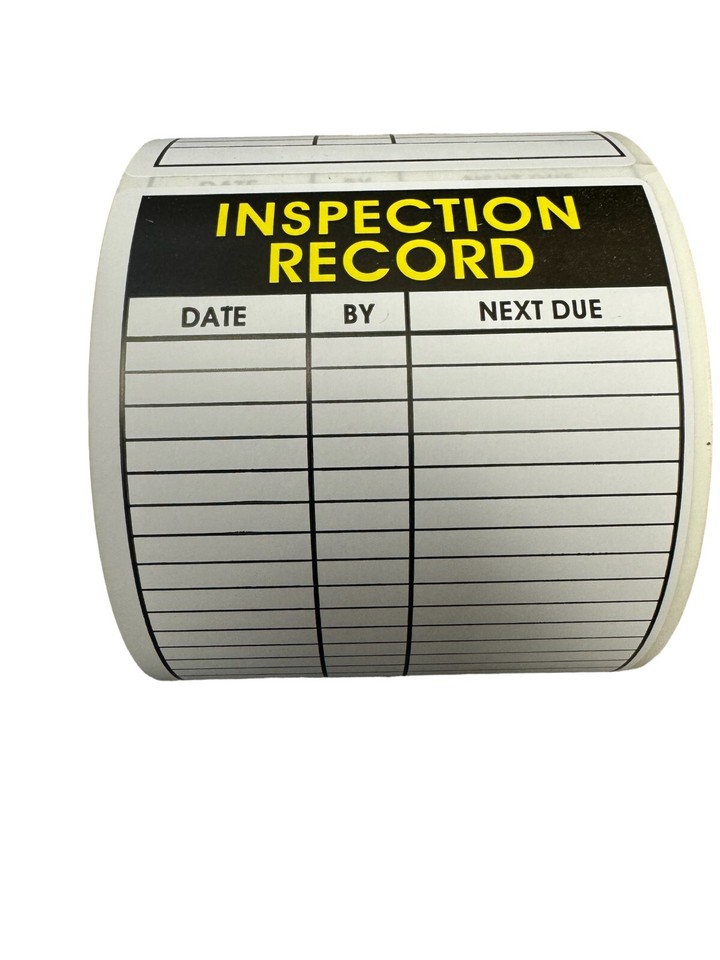 3.5"X5" Inspection Record Labels Next Service Due Date Adhesive ...