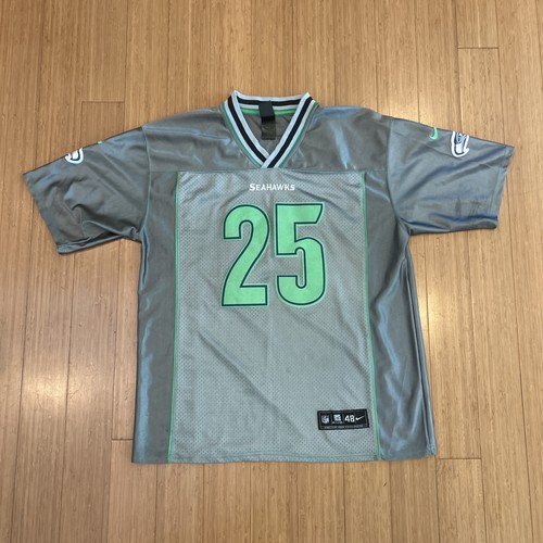 Nike NFL Seattle Seahawks Jersey Lynch #24 Onfield Gray Green Size 48 ...