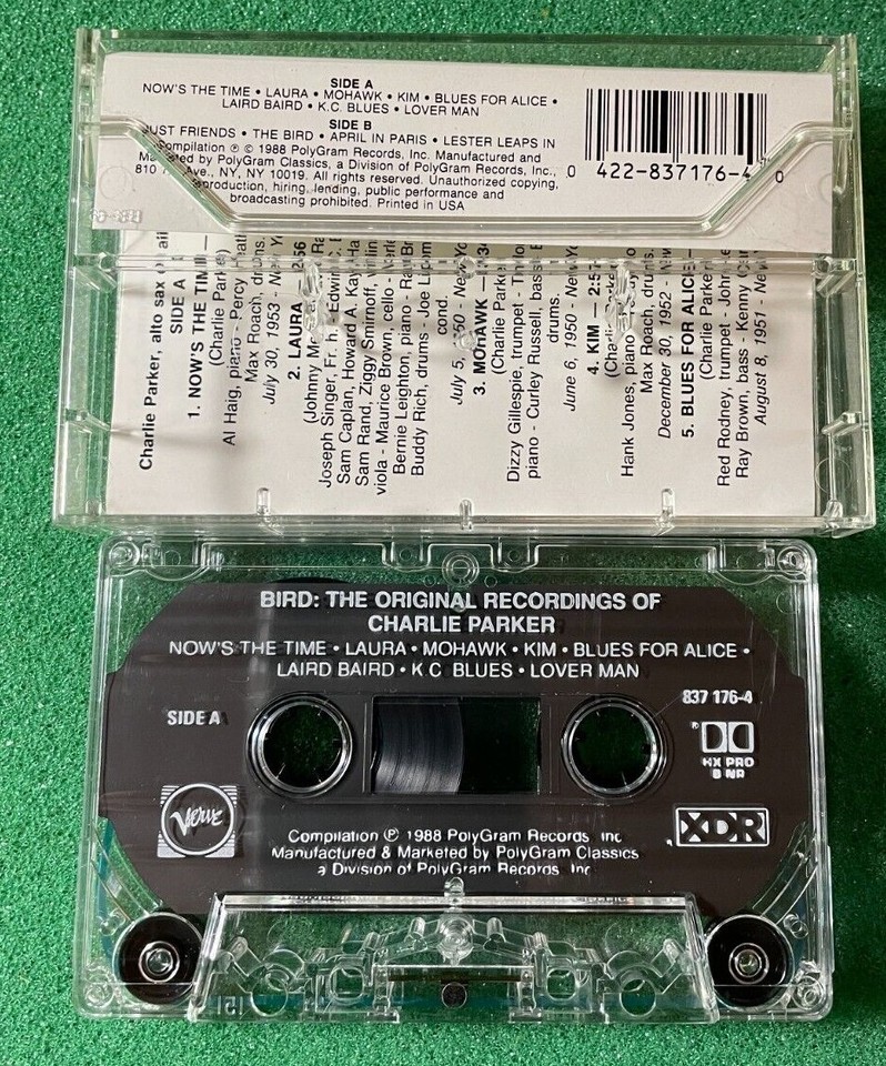 BIRD ORIGINAL RECORDINGS OF CHARLIE PARKER CASSETTE TAPE 1988 Verve ...