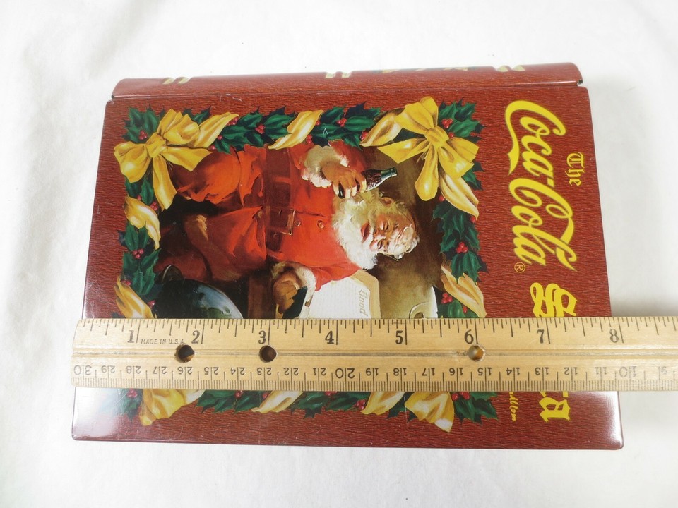 retro Haddon Sundbloom Santa Claus Tin picture Coca Cola Tin book ...