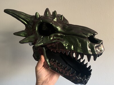 LARGE Dragon Skull Green Copper Halloween Skeleton Bone Spooky ...