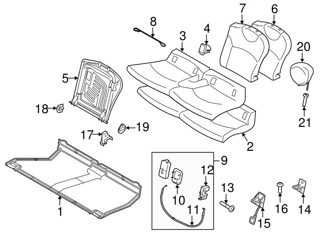 BMW Mini Cooper One R55 R56 LCI Rear Seat Striker Adjustable Lock Latch ...