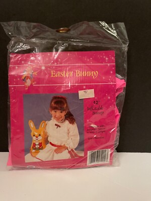 EASTER CREATIONS Vintage 12” Inflatable Weighted Bottom Pink Bunny | eBay