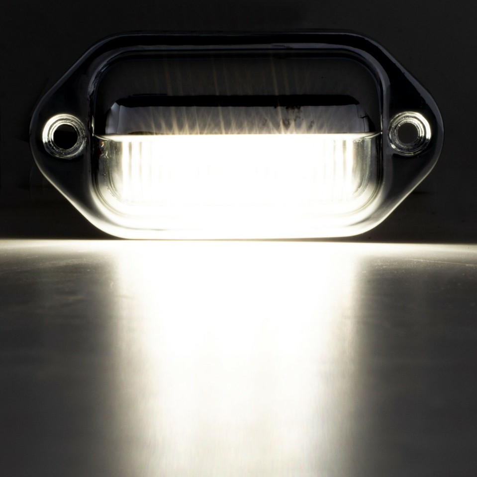 Chrome LED Tag Light License Plate Lamp DOT Semi RV Interior Step 10 ...