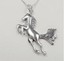 STERLING SILVER JUMPING STALLION HORSE EQUESTRIAN ANIMAL NATURE PENDANT ...