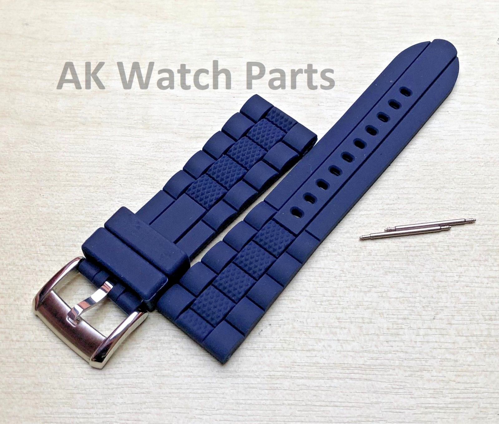 Spare Blue Rubber/Silicone Strap Fits Emporio Armani AR5864 watch ...