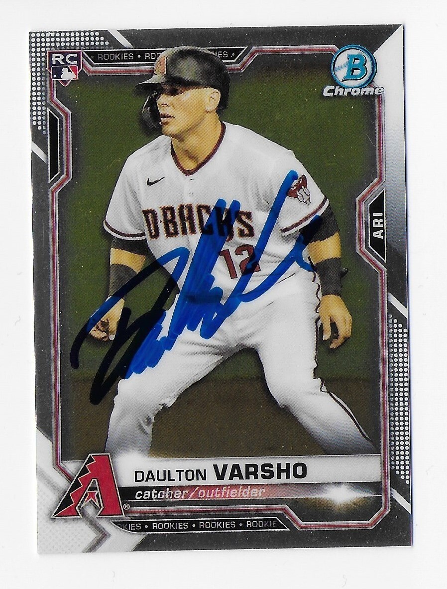 2021 BOWMAN CHROME DAULTON VARSHO BLUE JAYS AUTOGRAPHED SIGNED BASEBALL ...