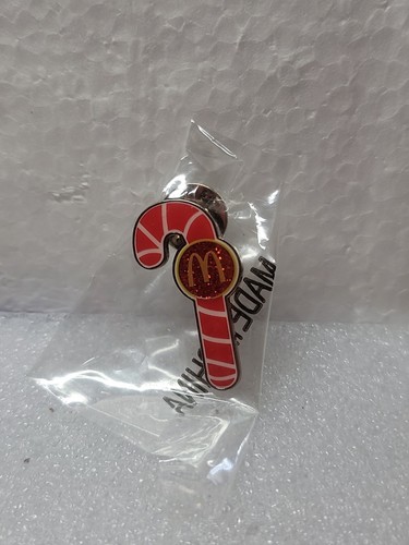 McDonalds Candy Cane Christmas Holidays Red Glitter Enamel Lapel Pin ...