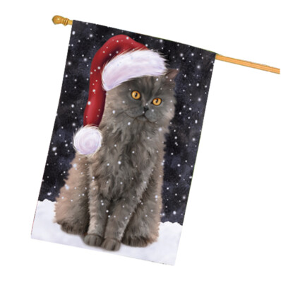 Christmas Let it Snow Selkirk Rex Cat House Flag Outdoor Decor | eBay