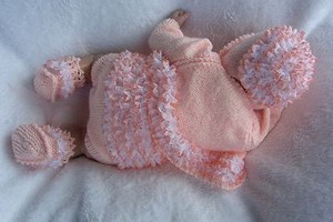 PRINTED PAPER KNITTING PATTERN TO MAKE 'FRILLY FROU FROU' FOR BABY ...