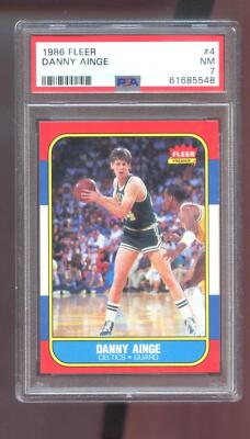 1986-87 Fleer #4 Danny Ainge ROOKIE RC PSA 7 Graded Basketball Card NBA ...