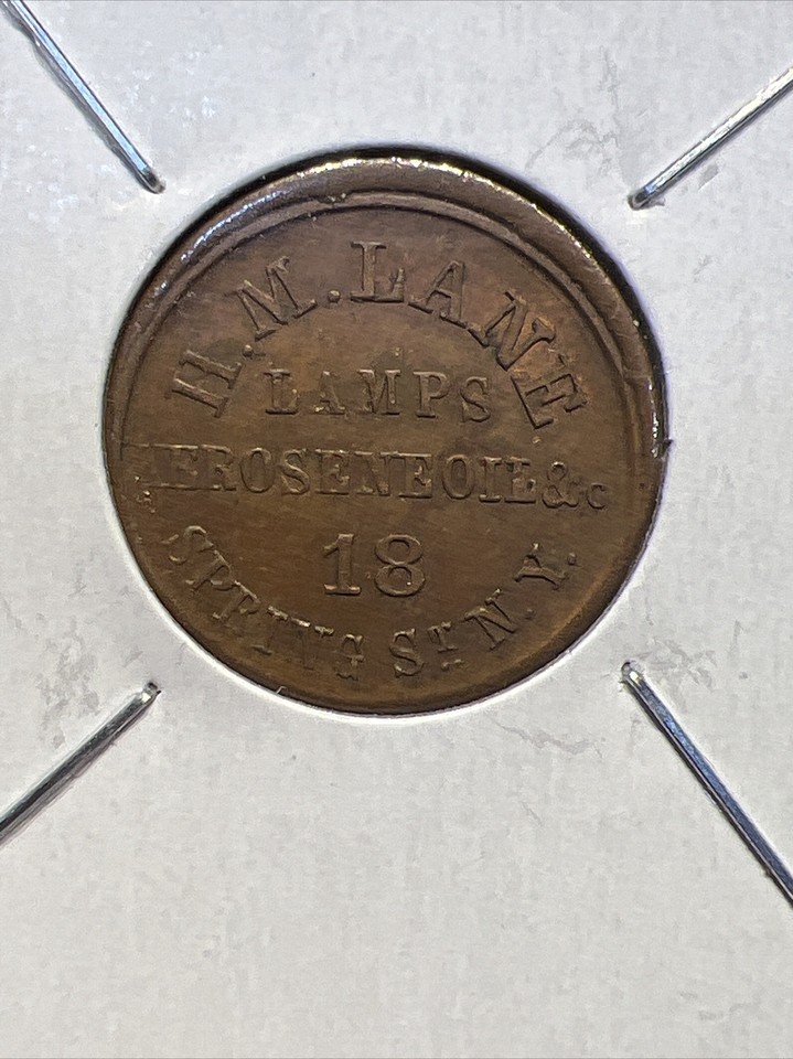 New York City Civil War Token H M Lane Kerosene Lamps | eBay