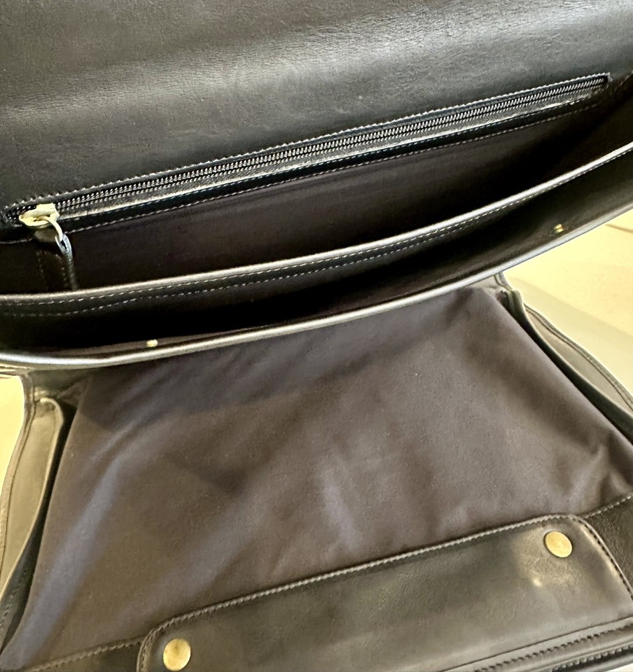 COACH Vintage Black Leather Portfolio Laptop Computer Work Bag ...