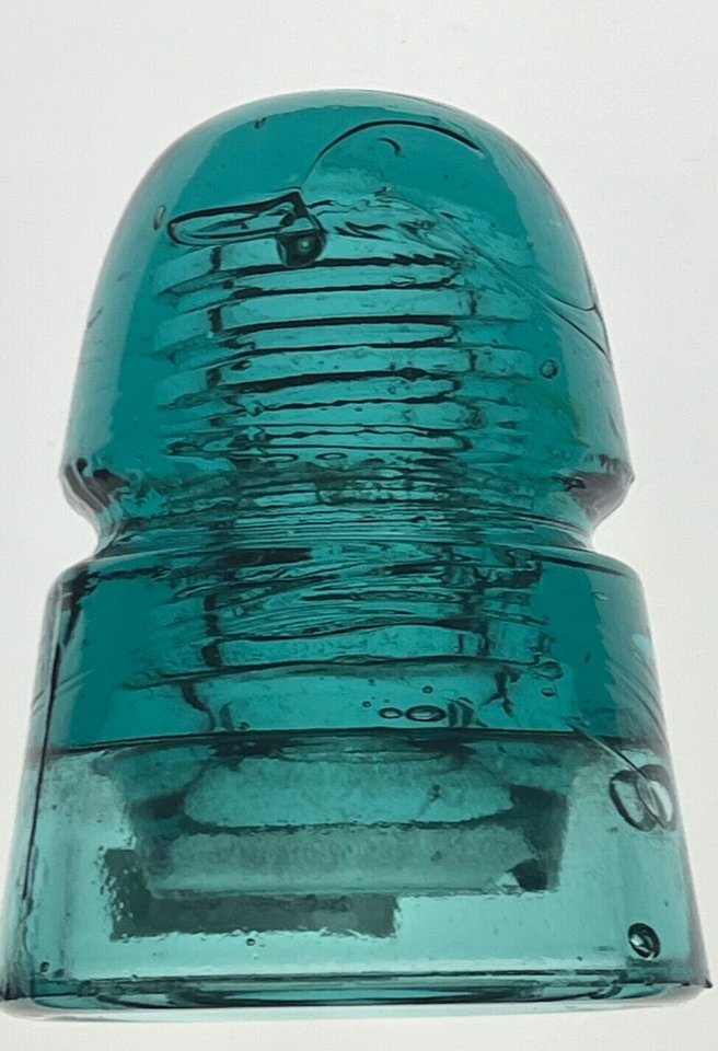 HEMINGRAY CD 145 BLUE AQUA Glass Insulator VERY NEAR MINT , BLUE COLOR ...