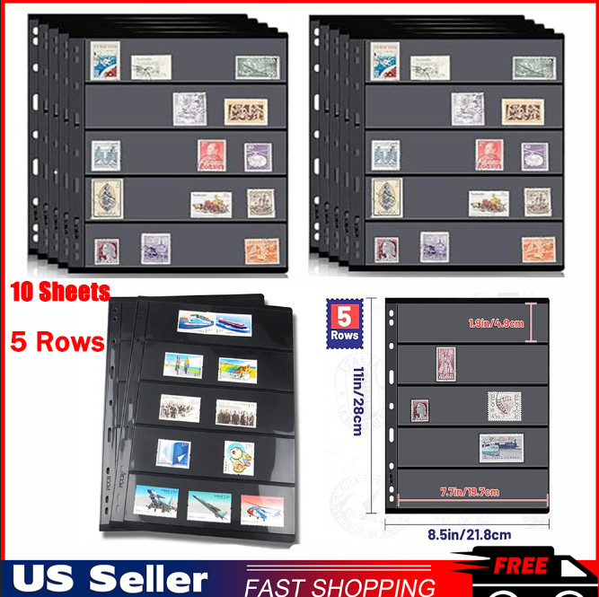 Stamp Pages for Stamp Album Binder, 10 Sheet Pages for Stamp Collectors ...