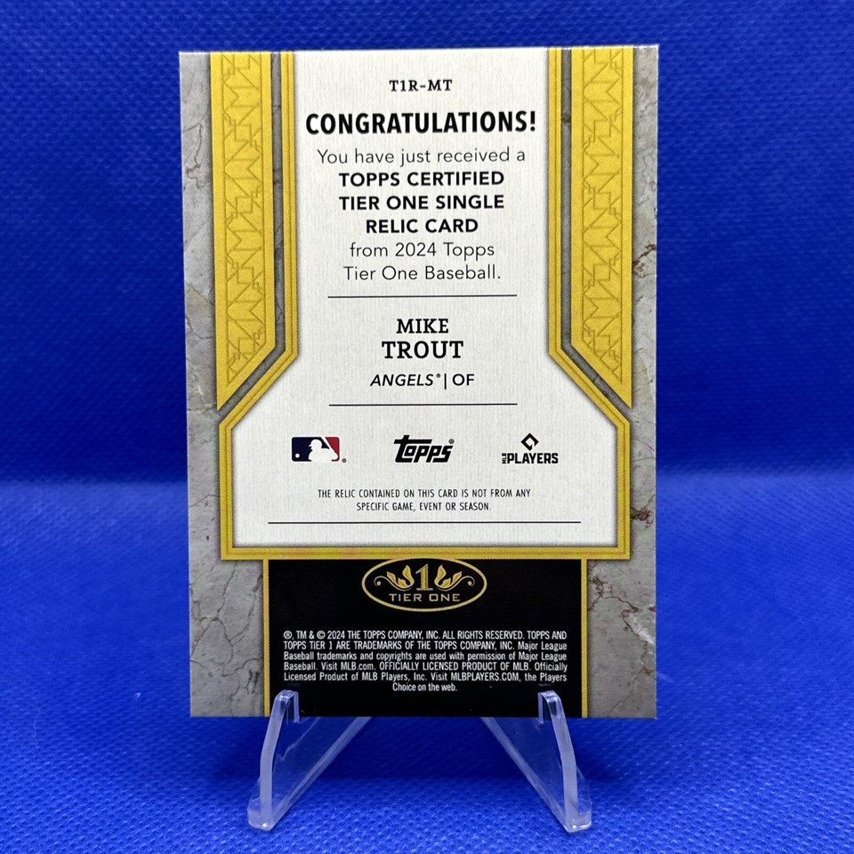 2024 Topps Tier One Mike Trout Relic T1R-MT #’d 190/199 LA Angels | eBay