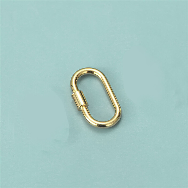 1 PCS 925 Sterling Silver Oval Link Lock Enhancer Bail Carabiner Clasp ...