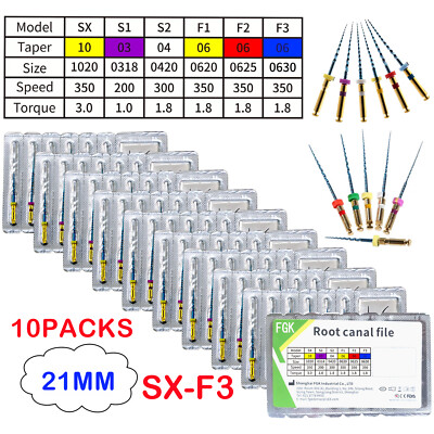 10pack Dental Reciprocating Niti Endo Files Root Canal Files SX-F3 21MM ...