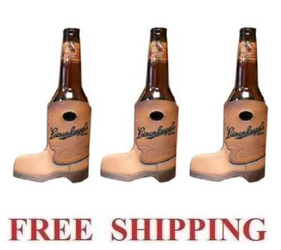 LEINENKUGELS COWBOY BOOT 3 BEER BOTTLE COOLERS HUGGIE KOOZIE COOLIE ...
