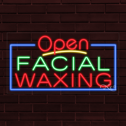NEW "OPEN FACIAL WAXING" w/BORDER 33x18x1 INCH LED FLEX WINDOW INDOOR ...