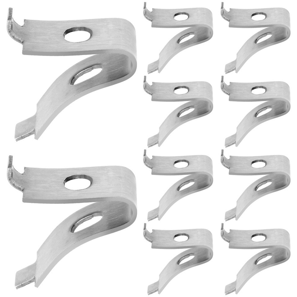 3 PCS Stainless Steel Partition Bracket Pilaster Shelf Support Clip ...