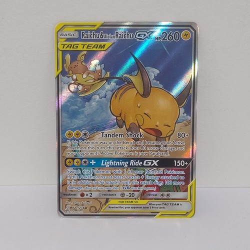 Raichu & Alolan Raichu GX Tag Team - 221/236 - Full Art Card - Pokemon ...