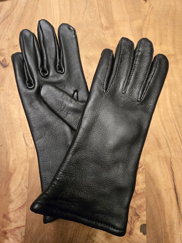 Samco Black Leather Military Dress Gloves NEW Poly/Wool Lining Size 2C ...