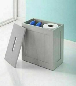 Wooden Crisp Finish Small Toilet Cleaning Product Storage Tidy Box Unit ...