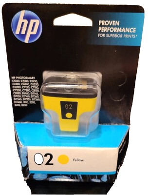 Genuine HP 02 Yellow Color Original Ink Printer Cartridge new sealed ...