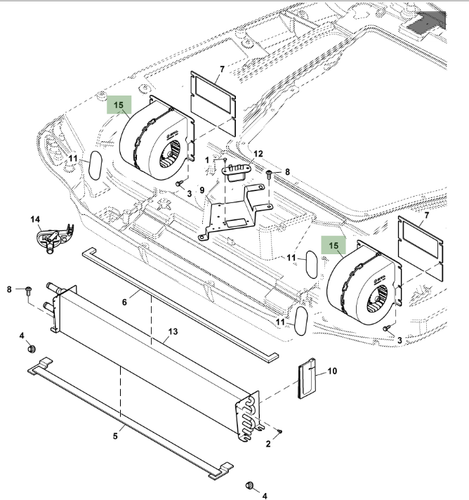 Genuine John Deere Tractor Air Con Blower AL215704 6100 6200 6300 6400 ...