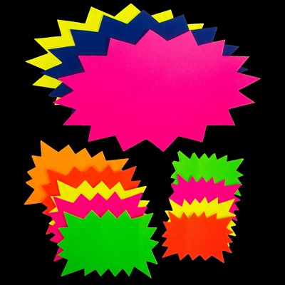 21Pc BRIGHT NEON FLASH CARDS Luminous Label Bright Fluorescent Price ...