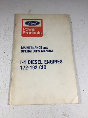 Ford I-4 172-192 CID Diesel Engines Operators & Maintenance Manual | eBay