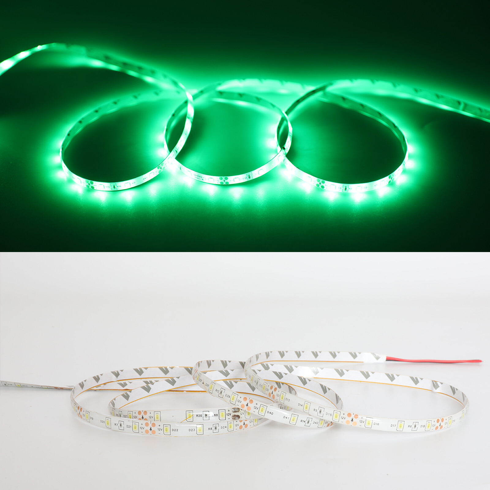 12V 16.4 FT 300SMD Flexible Green LED Strip Light Waterproof For Car ...