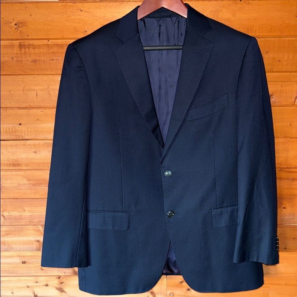 Suitsupply Napoli 42s Dark Blue Men's suit Blazer fine stripe | eBay