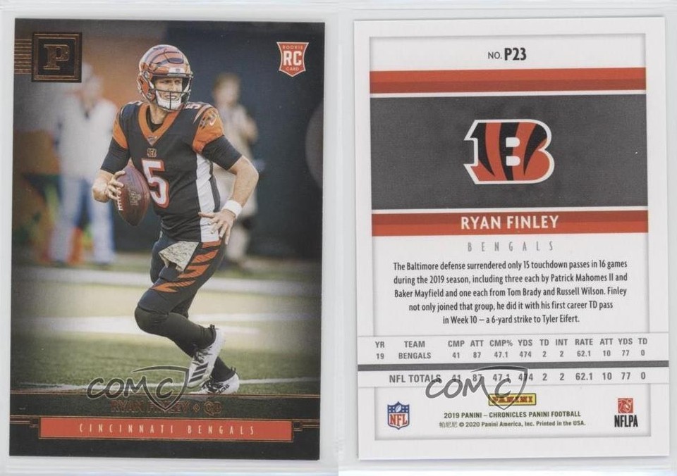 2019 Panini Chronicles Panini Ryan Finley #P23 Rookie RC 19zq | eBay