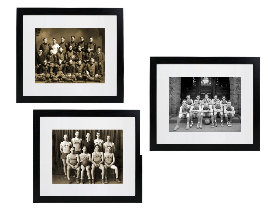 1920s College Basketball & Football Teams Set of 3 Retro Matted ...
