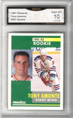 1991-92 Pinnacle #301 Tony Amonte RC | GMA Graded GEM MINT 10 | New ...