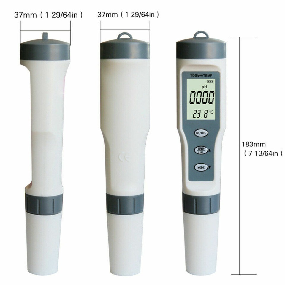 4 in 1 Portable Digital Water Quality Tester TDS/EC/PH/TEMP Meter Pen ...