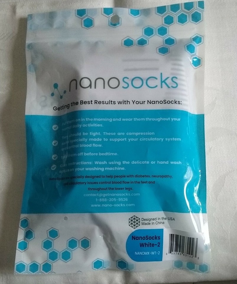 Nanosocks 3D Nano Compression Socks - Size 2 White NANOMX-WT-2 | eBay