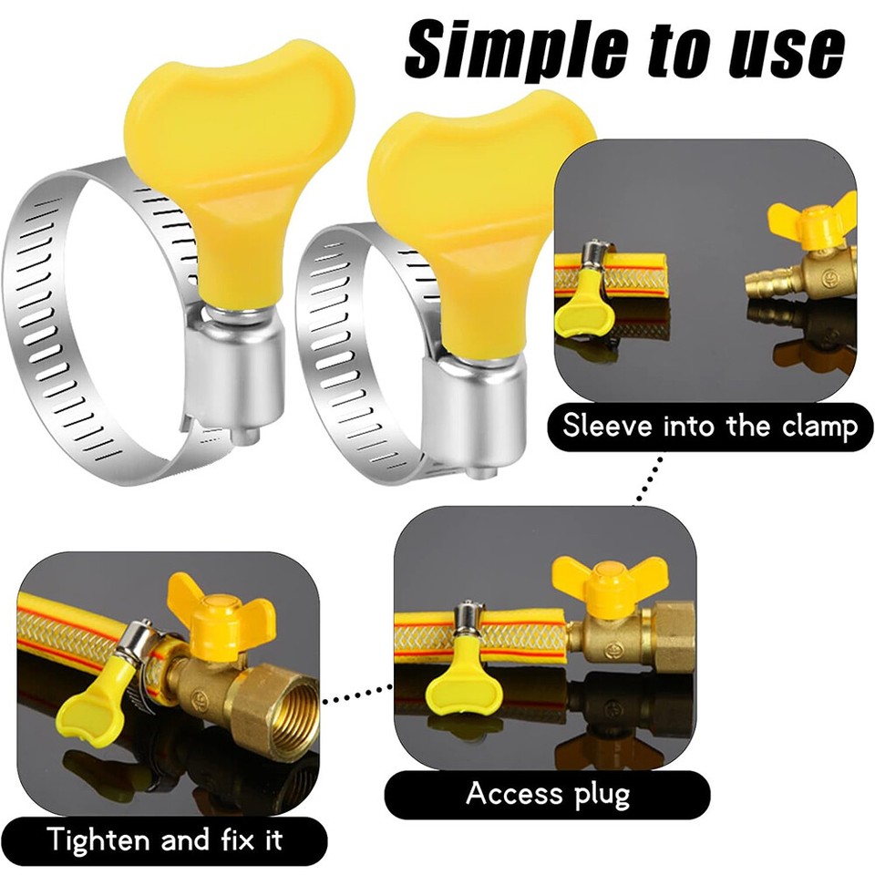 Butterfly Garden Hose Clips Zinc Alloy Domestic Clamps Pipes 8mm - 40mm ...
