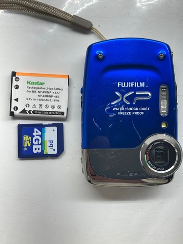Fuji Fujifilm FinePix XP20 14MP Digital Camera w/5x Zoom Blue Water ...
