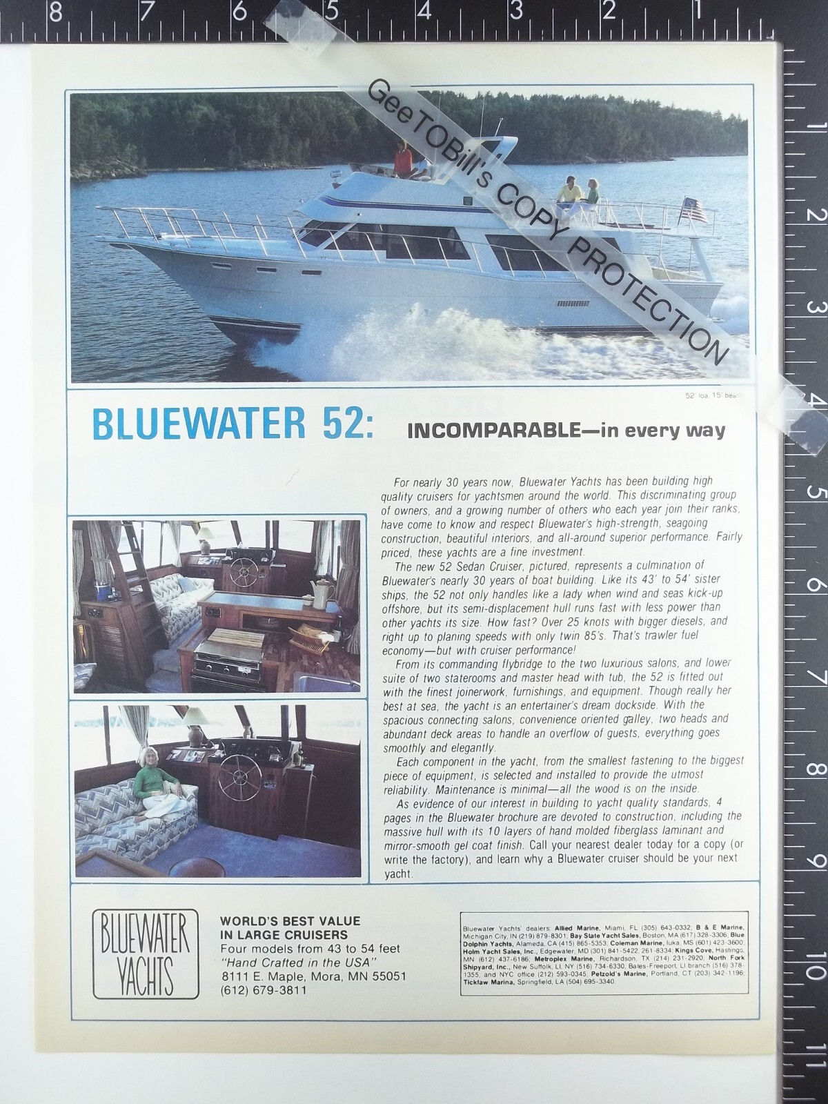 1982 ADVERTISEMENT for Bluewater 52 Sedan Cruiser motor yacht boat | eBay