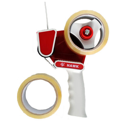 Hawk TAP‑2IN1‑DS Tape Dispenser + 2 Rolls Shipping Packing Tape ...