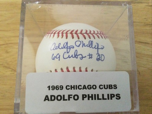 1969 Chicago Cubs Adolfo Phillips Autographed MLB Baseball | eBay