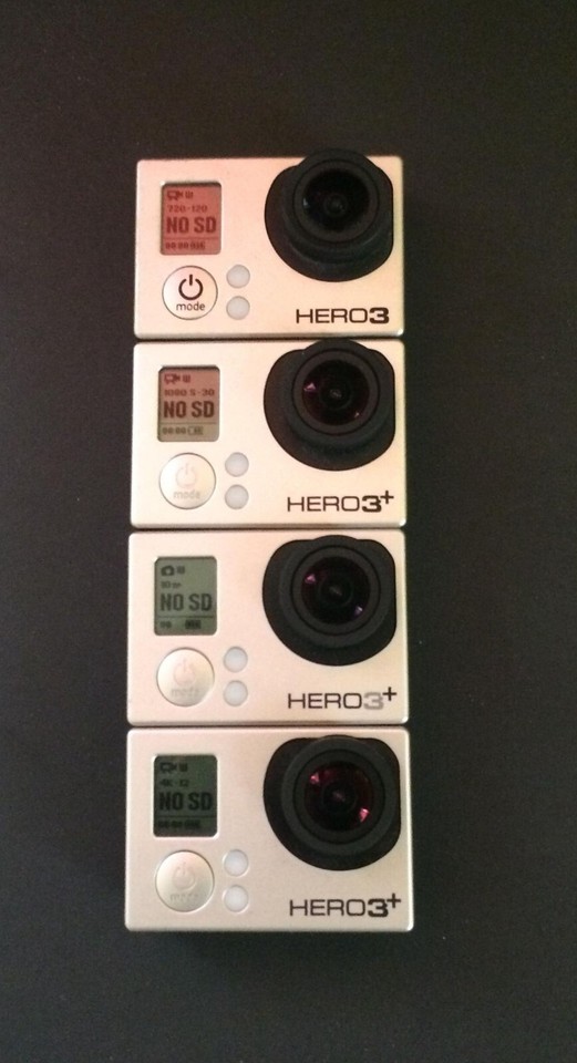 GoPro Session + GoPro Hero 3 + 3 Gopro Hero 3 Plus + 2 Extra Batteries ...