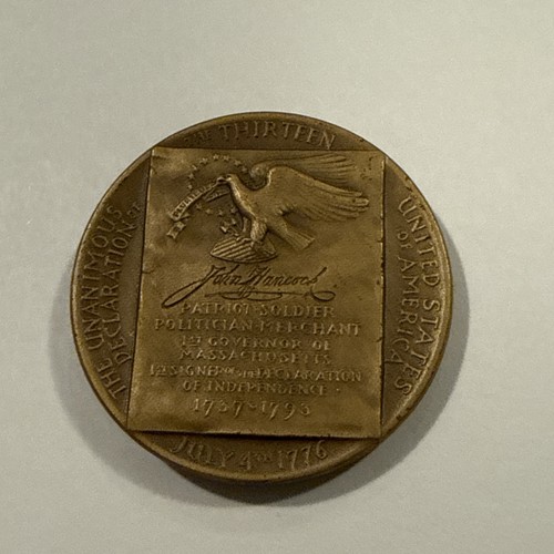 Medallic Arts Solid Bronze John Hancock Declaration Independence Coin ...